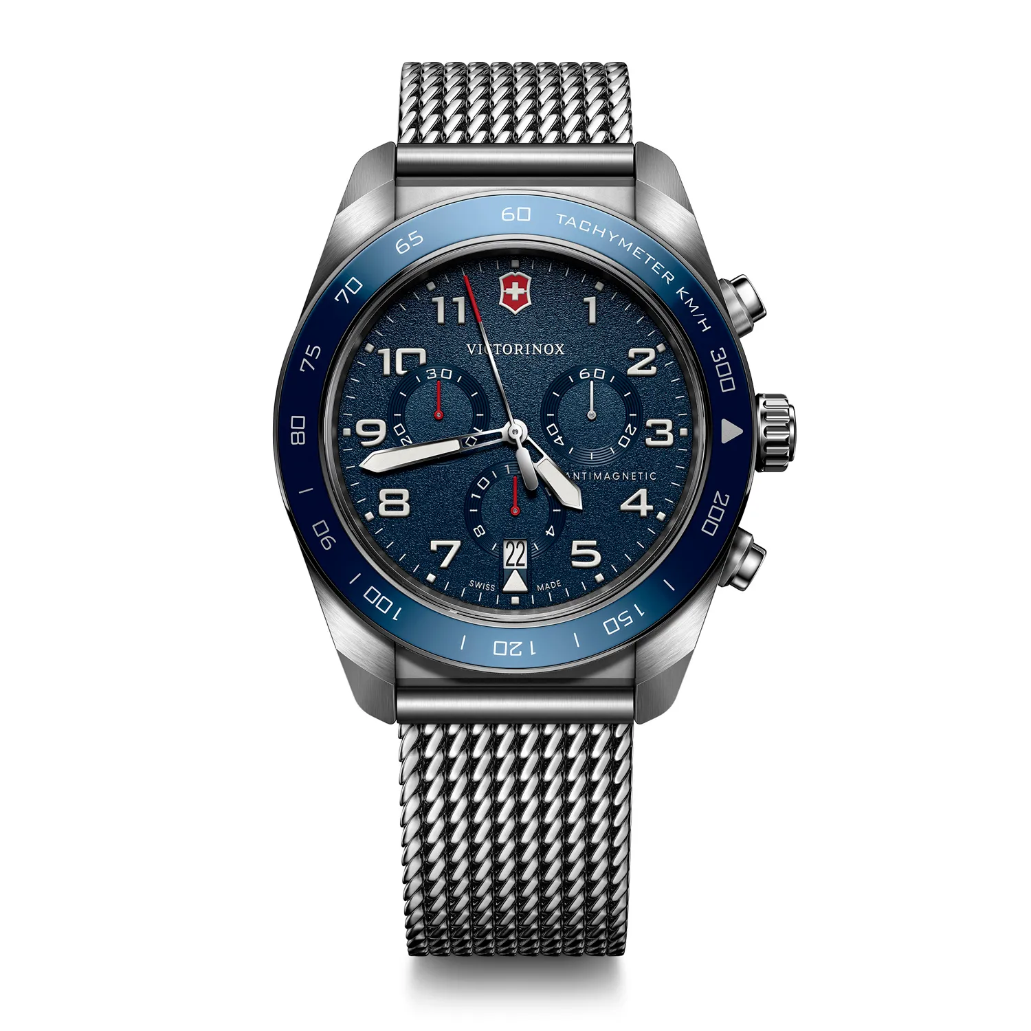 Reloj Swiss Army Chrono Azul Correa de Acero Victorinox - Joyería Suiza